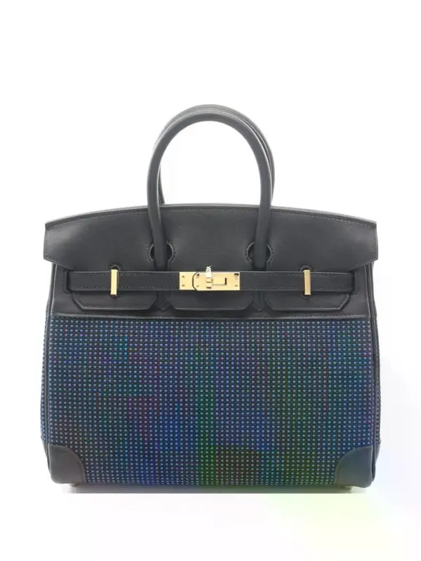 Hermès Birkin 25 Toile Quadrille Handbag - Black