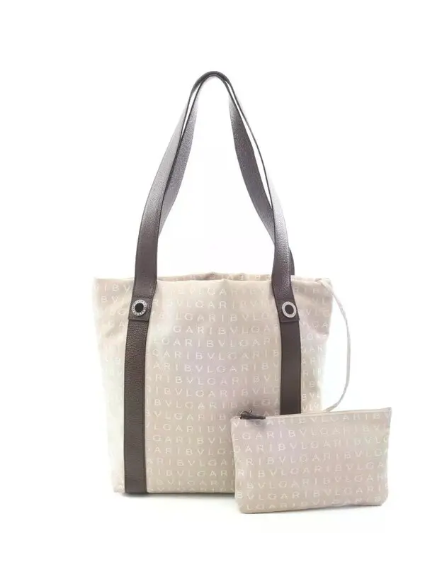 BVLGARI Logomania Canvas Tote Bag - Neutrals