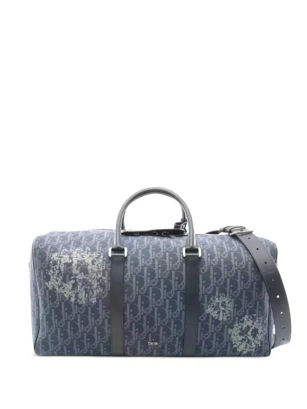 Dior X Denim Tears 50 Rango Oblique Peace Boston Bag - Blue