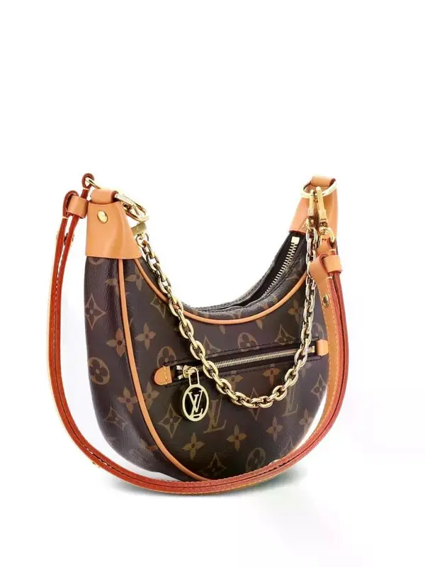 LOUIS VUITTON Monogram Canvas Loop Hobo Bag - Brown