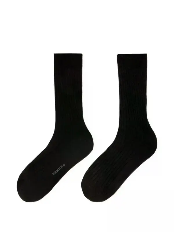 Sandro Ribbed Socks - Black