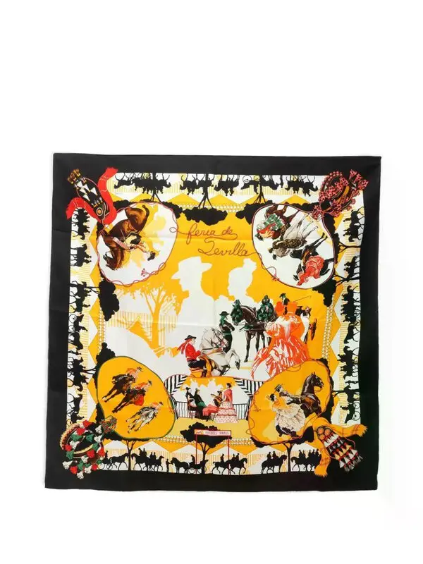 Hermès Feria De Sevilla Silk Scarf - Black