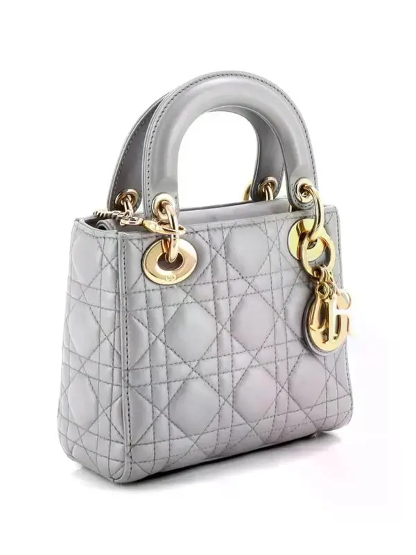 Dior Lady Chain Bag Mini Satchel - Grey