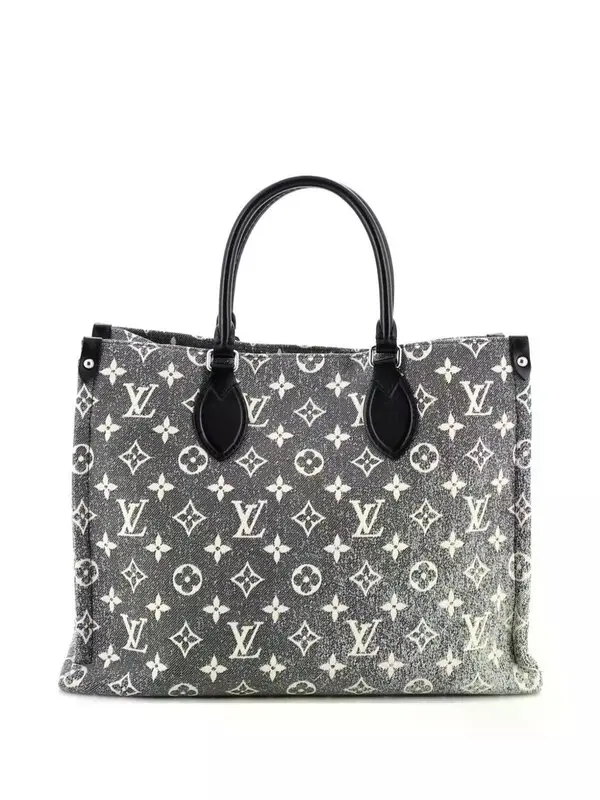 LOUIS VUITTON Onthego Mm Monogram Jacquard Denim Shoulder Bag