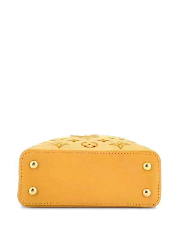LOUIS VUITTON Capucines Bag Monogram Cutout Broderie Leather Mini Shoulder Bag