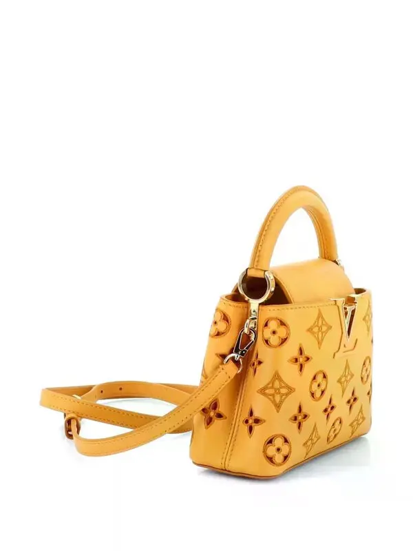 LOUIS VUITTON Capucines Bag Monogram Cutout Broderie Leather Mini Shoulder Bag