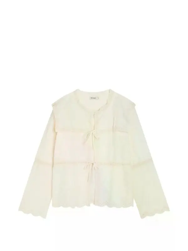 SOLAQUA Iris Floral-embroidered Blouse