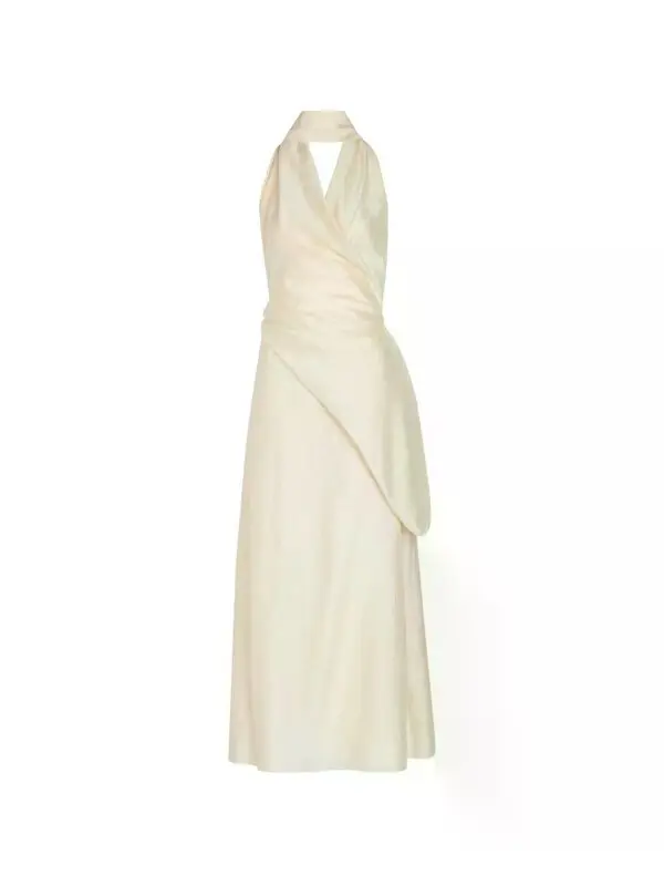 SOLAQUA Antonella Draped Maxi Dress - White