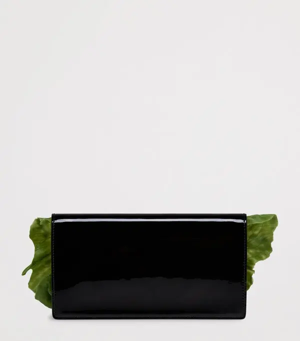 CHRISTIAN LOUBOUTIN Bettina Snail Embellished Patent Leather Clutch Bag - Black
