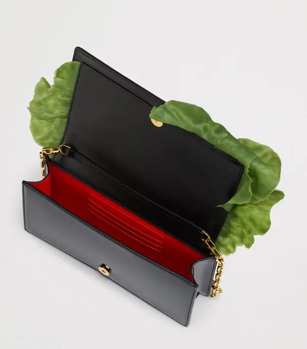 CHRISTIAN LOUBOUTIN Bettina Snail Embellished Patent Leather Clutch Bag - Black