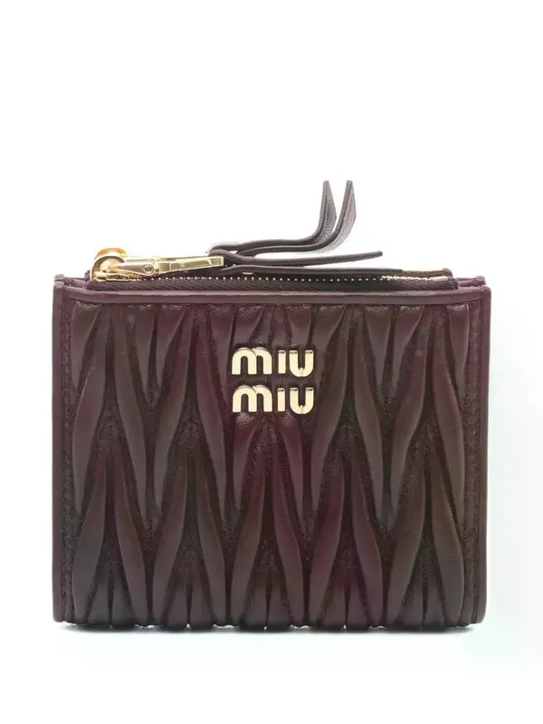 Miu Miu Matelassé Bi-fold Wallet - Red