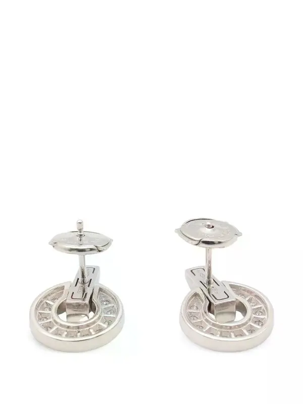 BVLGARI 18k White Gold Diamond Open-work Earrings - Silver