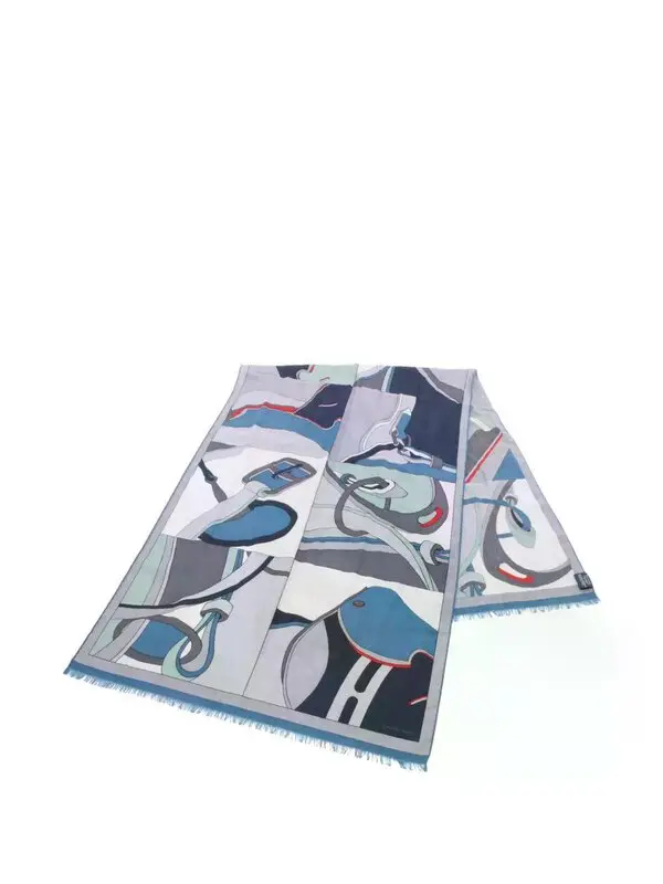 Hermès 2010s Selle En Desordre Shawl - Grey