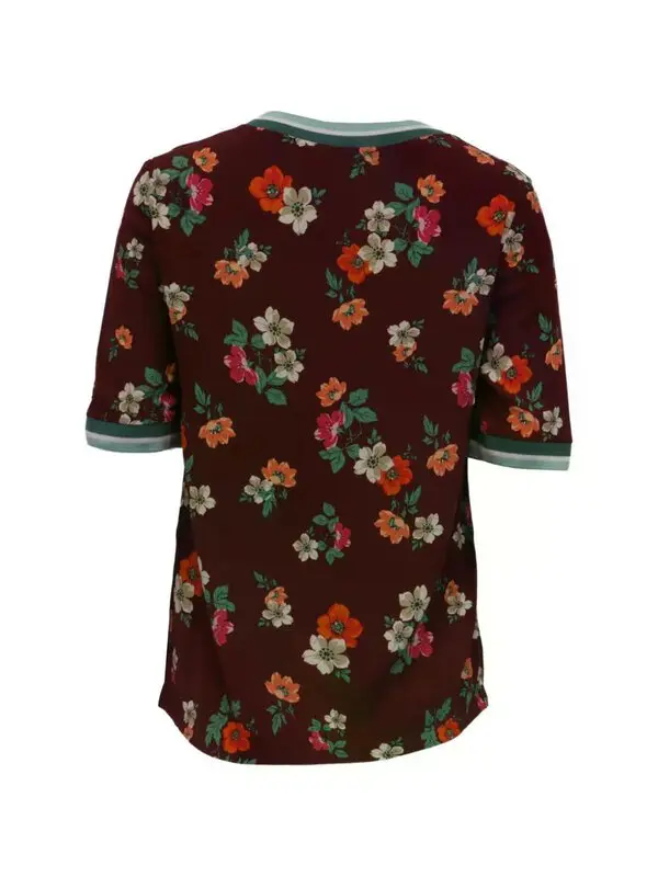 Maje Floral Print Ruched Top