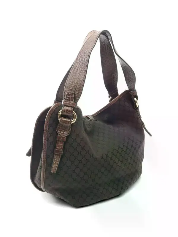 Celine Macadam Croc-embossed Leather Handbag