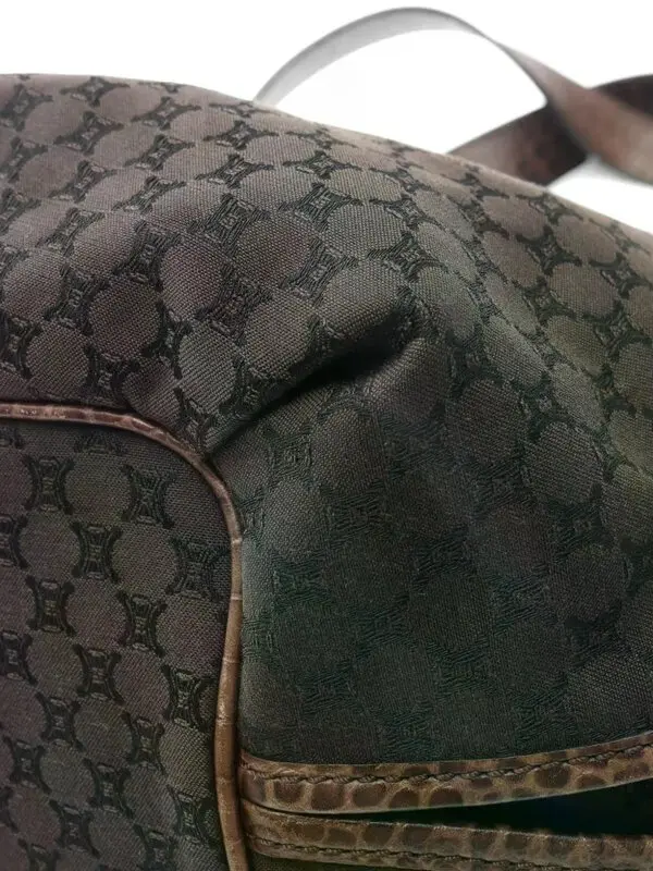 Celine Macadam Croc-embossed Leather Handbag