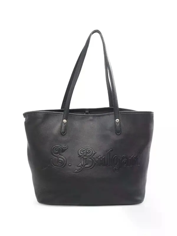 BVLGARI 2000s Collezioni Leather Tote Bag
