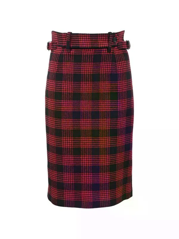 Red Valentino Prince Of Wales Plaid Pencil Skirt - Red