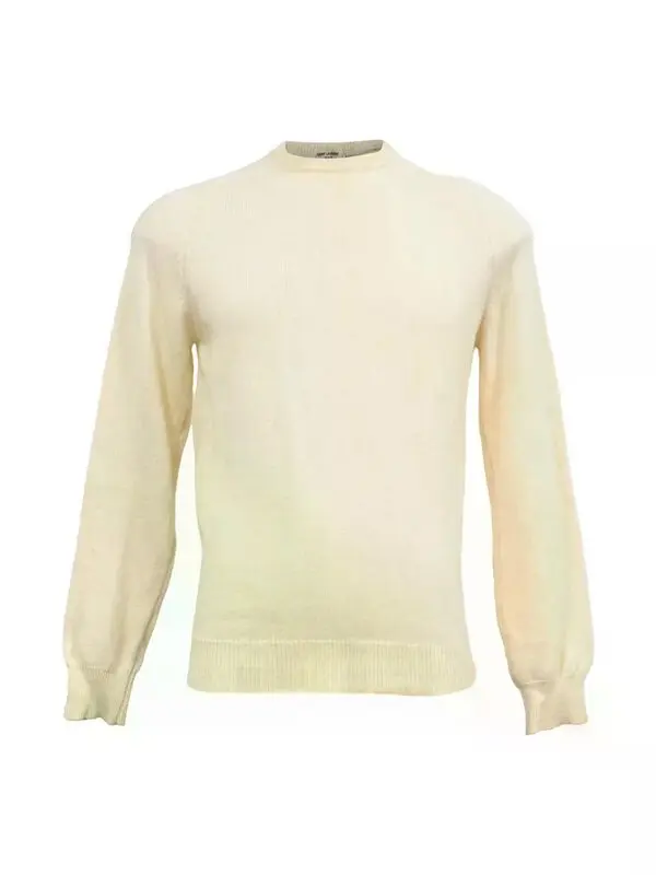 Saint Laurent Cream Wool Knitted Crewneck Sweater