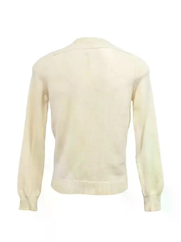 Saint Laurent Cream Wool Knitted Crewneck Sweater