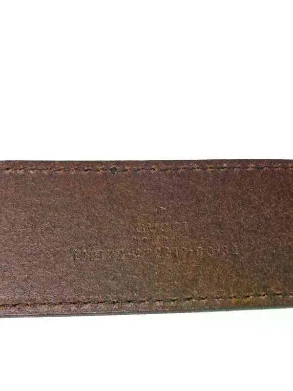 Gucci Double G Logo Leather Belt - Brown