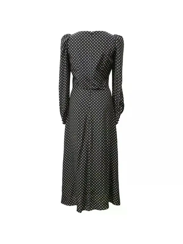 Alessandra Rich Polka-dot Ruffled Silk Dress