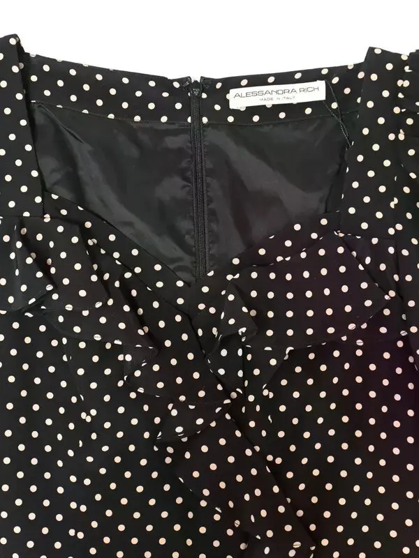Alessandra Rich Polka-dot Ruffled Silk Dress