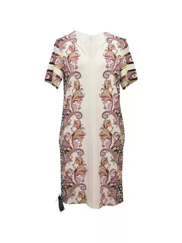 Etro Printed Paisley V-neck Shift Dress