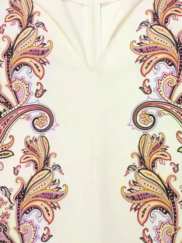 Etro Printed Paisley V-neck Shift Dress