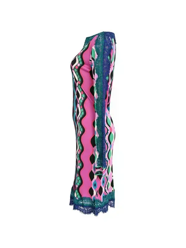 Emilio Pucci Printed Lace-detailed Dress