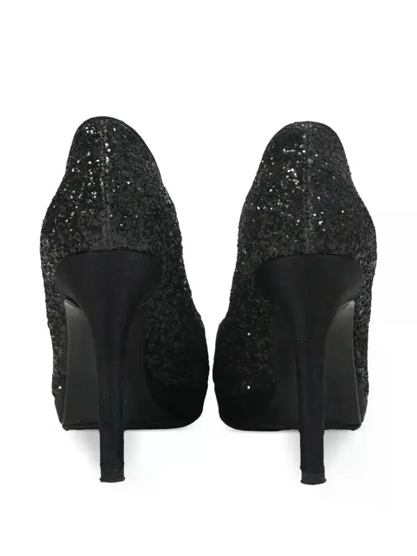 STUART WEITZMAN Glitter Peep-toe Pumps