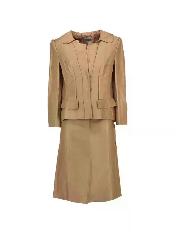 Alberta Ferretti Beige Contrast Stitch Suit
