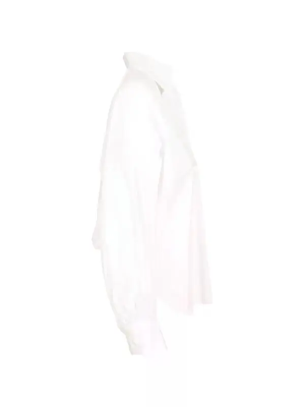 AL DUCA D’AOSTA 1902 V-neck Cotton Blouse With Spread Collar