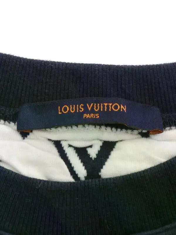 LOUIS VUITTON Monogram Jacquard Crew Neck Sweater - Blue