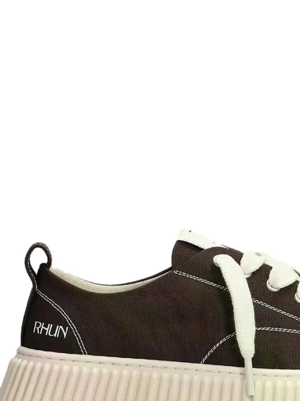 RHUN Treble Logo-print Canvas Sneakers - Brown