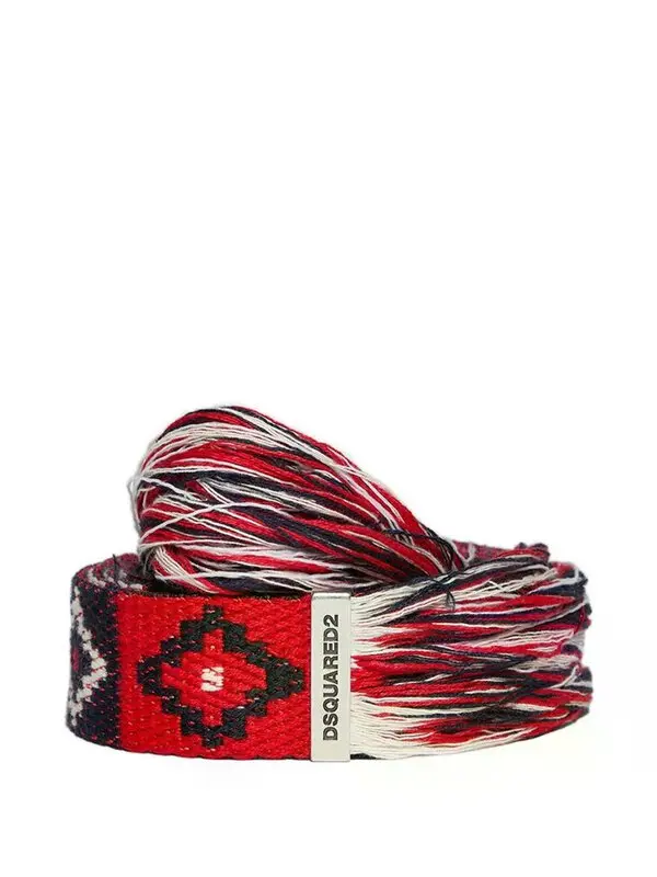 Dsquared2 Geometric Pattern Belt - Red