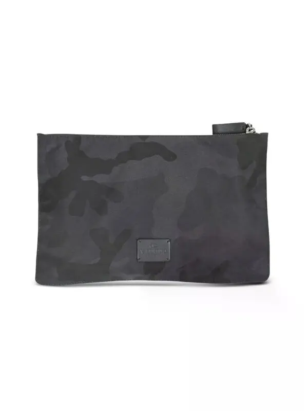 Valentino Garavani Camouflage Zip Pouch - Grey