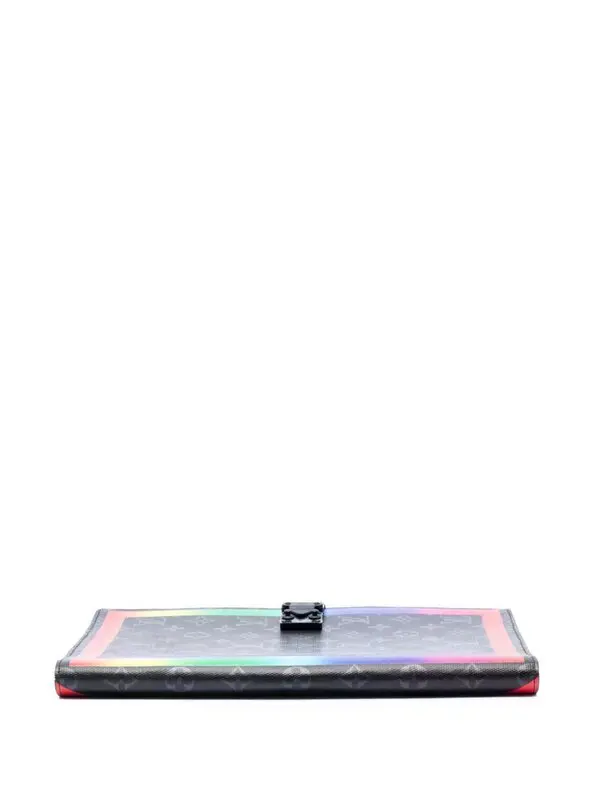 LOUIS VUITTON Monogram Eclipse Rainbow Franck Folder Clutch Bag