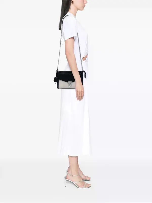 Celine Bicolor Leather Pocket Envelope Zip Crossbody Bag