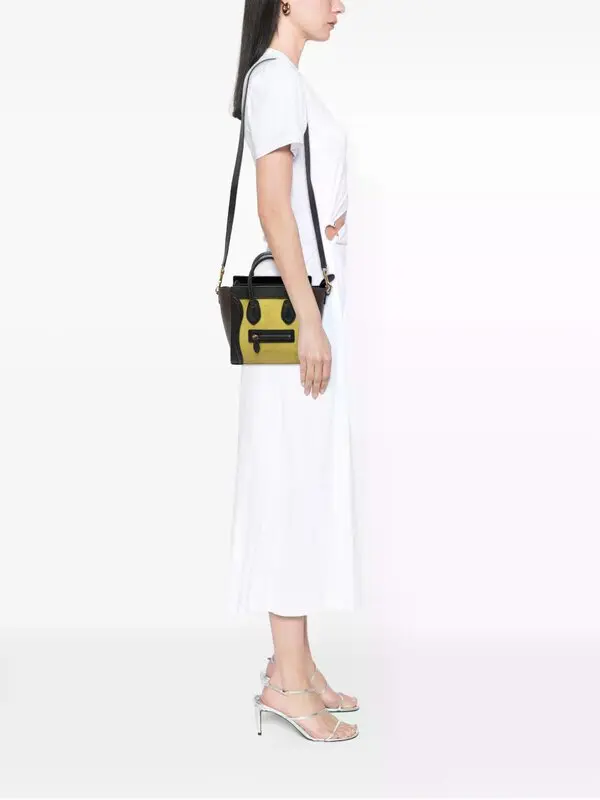 Celine Tricolor Leather Luggage Tote Satchel - Multicolour