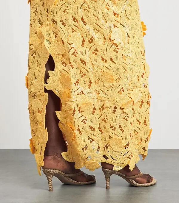 Simkhai Embroidered Sequin Maxi Dress - Yellow
