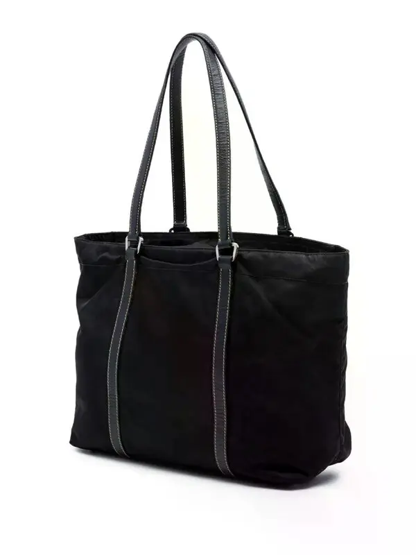 Prada Saffiano Trimmed Tessuto Tote Bag