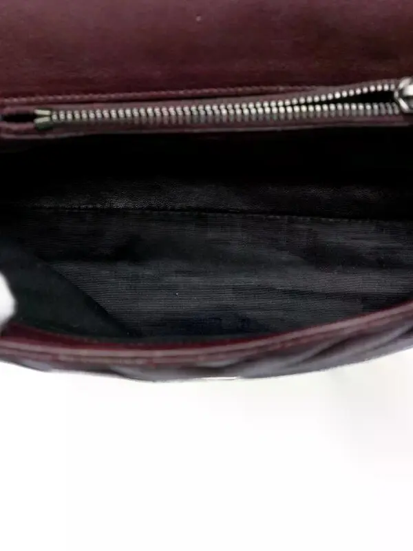 Saint Laurent Medium Chevron Sheepskin Monogram College Satchel - Red