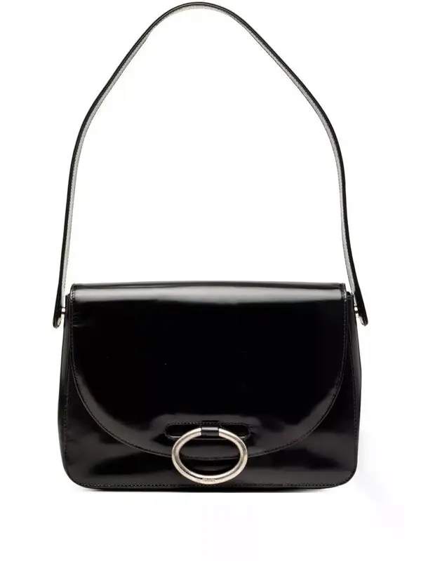 Prada Spazzolato Leather Flap Shoulder Bag
