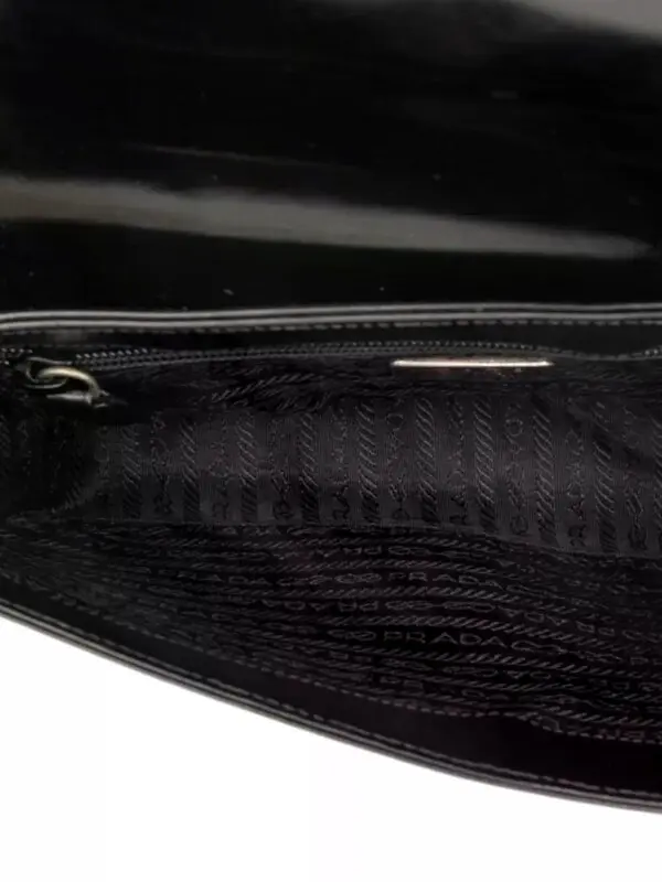 Prada Spazzolato Leather Flap Shoulder Bag