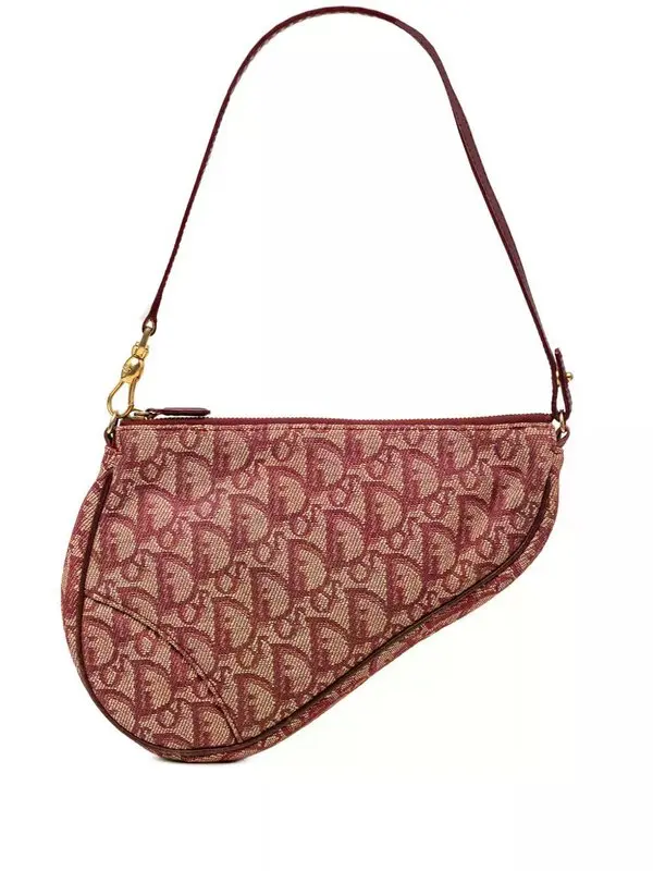 Dior Mini Diorissimo Jacquard Saddle Pochette Shoulder Bag