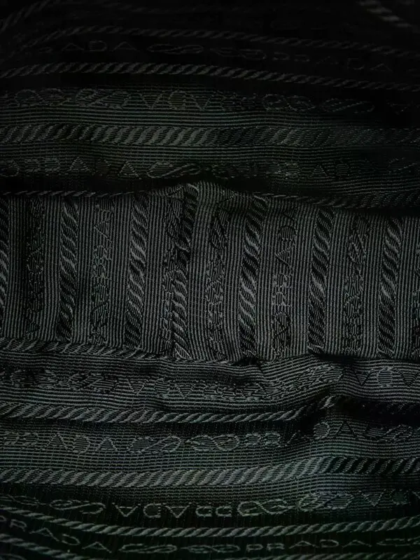Prada Croc Embossed Leather Trimmed Tessuto Shoulder Bag