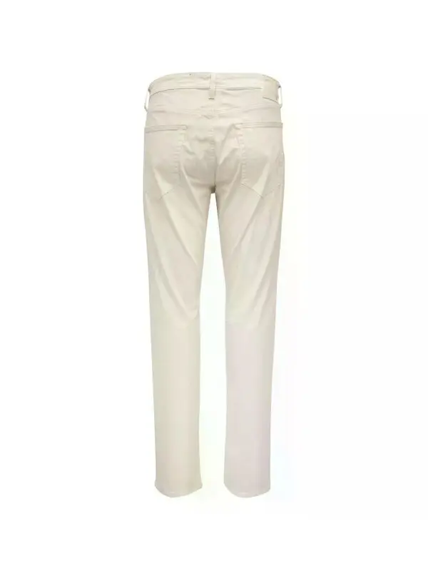 Ag Off-white Cotton Twill Trousers