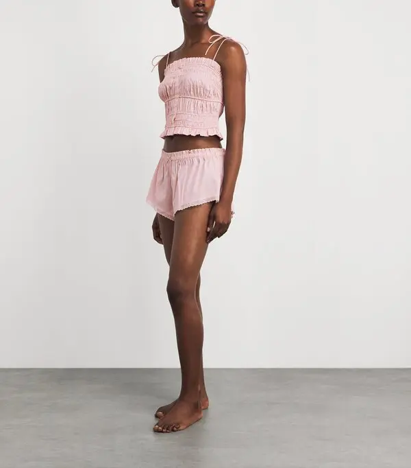 SKIMS Cotton-blend Poplin Ruffle Cami Top