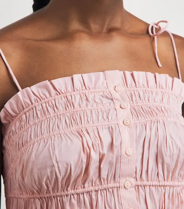 SKIMS Cotton-blend Poplin Ruffle Cami Top